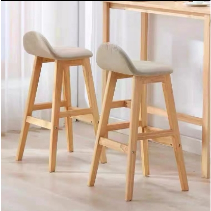 Nordic style light luxury solid wood high stool home chair bar table ...
