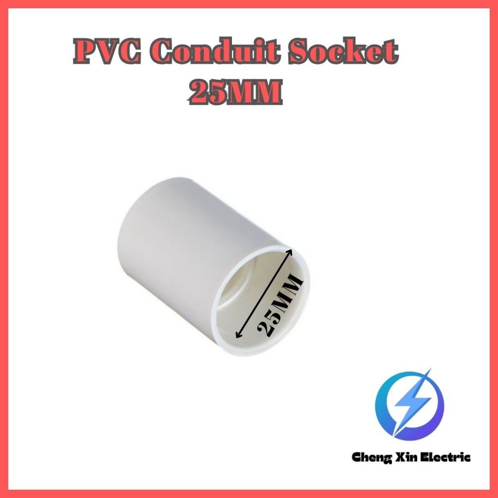 100psc/50pcs/30pcs PVC Socket Joint for Electrical PVC Conduit Pipe Penyambung 20MM / 25MM ...