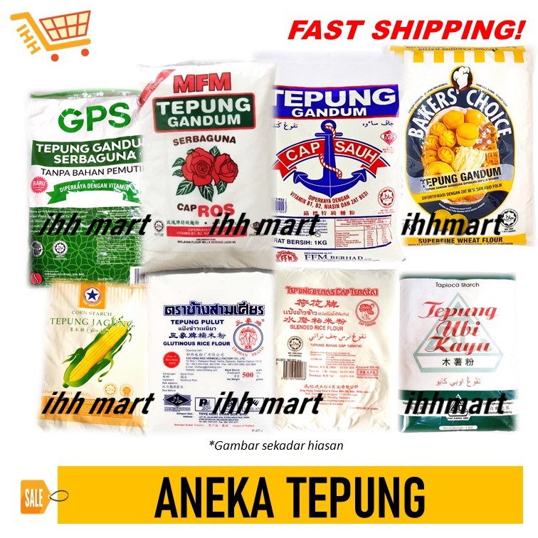 [Whole Malaysia] 850G-1KG Tepung Beras Gandum Jagung Pulut Corn Starch ...