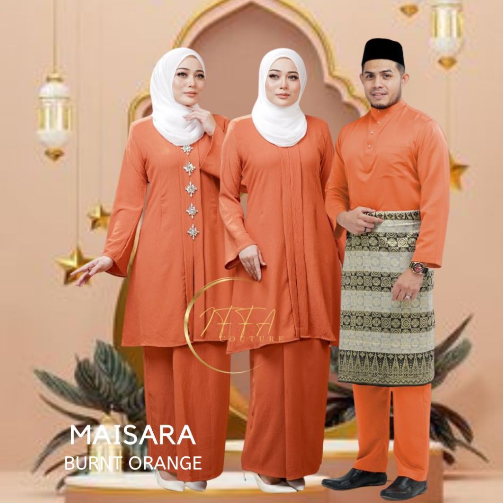 [burnt orange] SET FAMILY KEBARUNG DIAMOND BAJU MELAYU CEKAK MUSANG ...