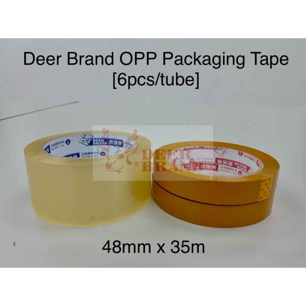 [12mm/18mm/24mm/48mm] Deer Brand OPP Packaging Tape 35m Transparent ...