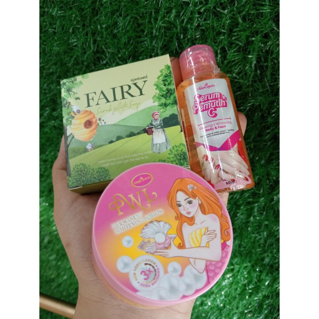 SET PUTIH | FAIRY SCRUB SOAP , PWL , SERUM PEMUTIH C ( COMBO ) | Shopee ...
