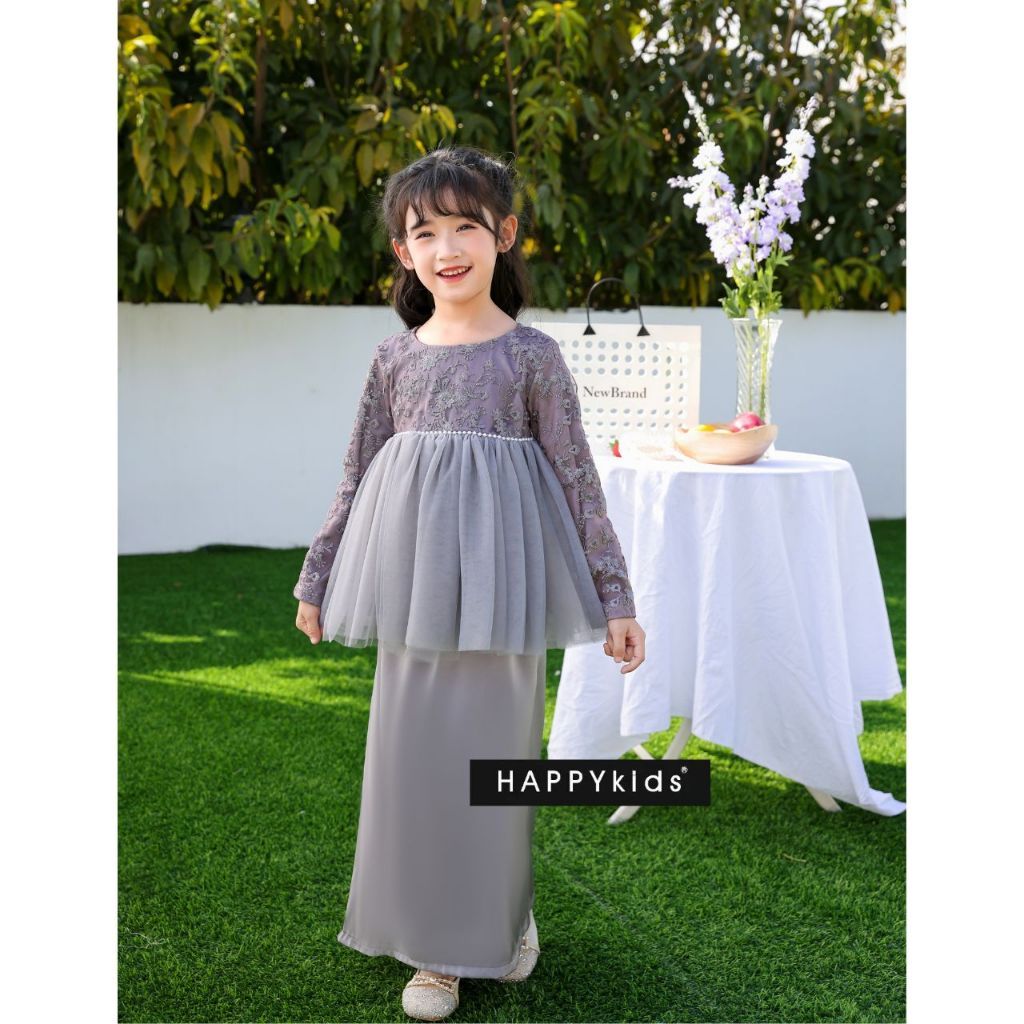 GREY PEPLUM KIDS GIRL ( Baju Kurung Peplum Raya 2024 Budak Kanak-Kanak ...