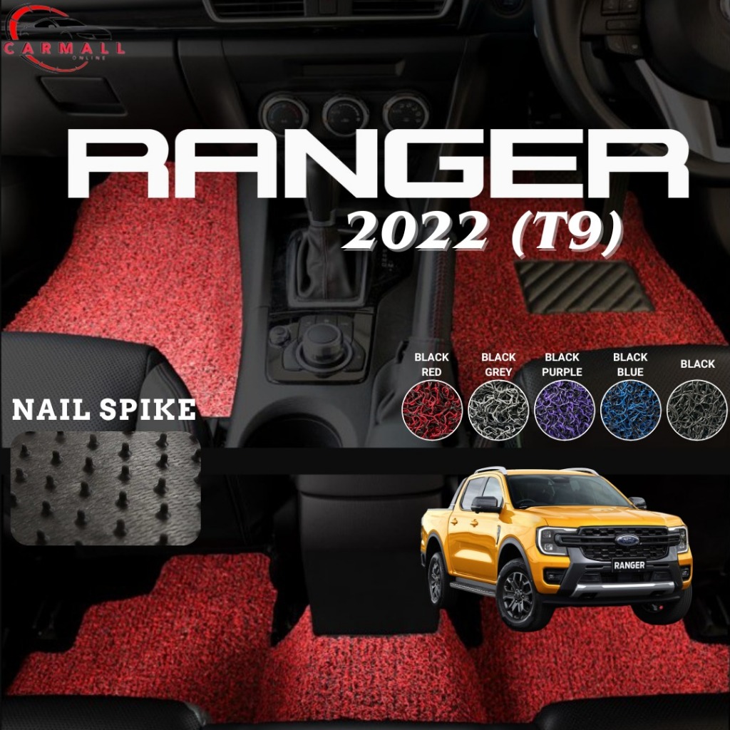 Ford Ranger 2022 T9 Precut Car Carpet 5 pcs(set) Karpet Kereta Nail ...