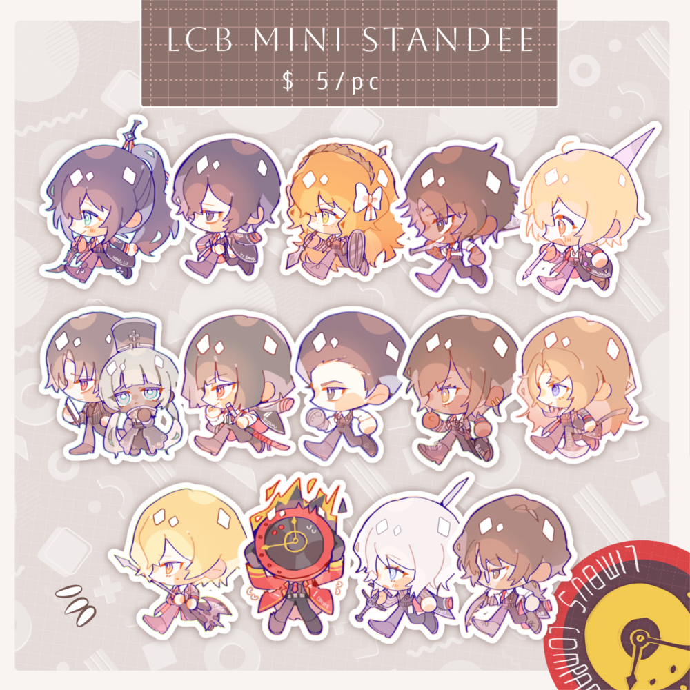 Limbus Company mini standees series (one layer acrylic/ two sided print ...