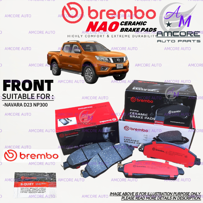 NISSAN NAVARA D23T NP300 - BREMBO BRAKE PADS / CERAMIC NAO BRAKE PAD ...