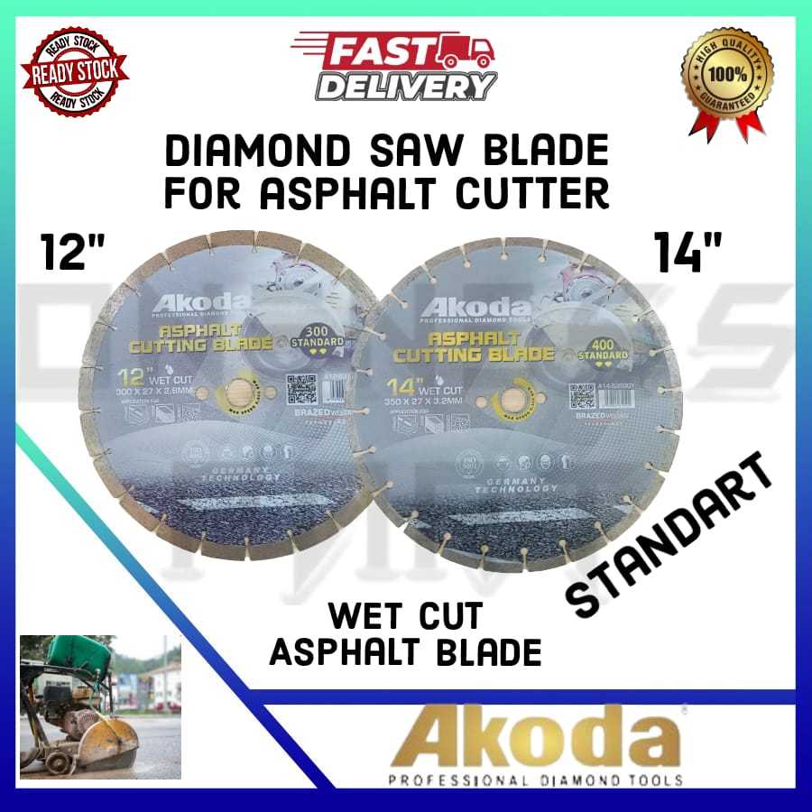 AKODA ORIGINAL 12'' - 14" Grey Standard Diamond Cutter Blade Heavy Duty ...