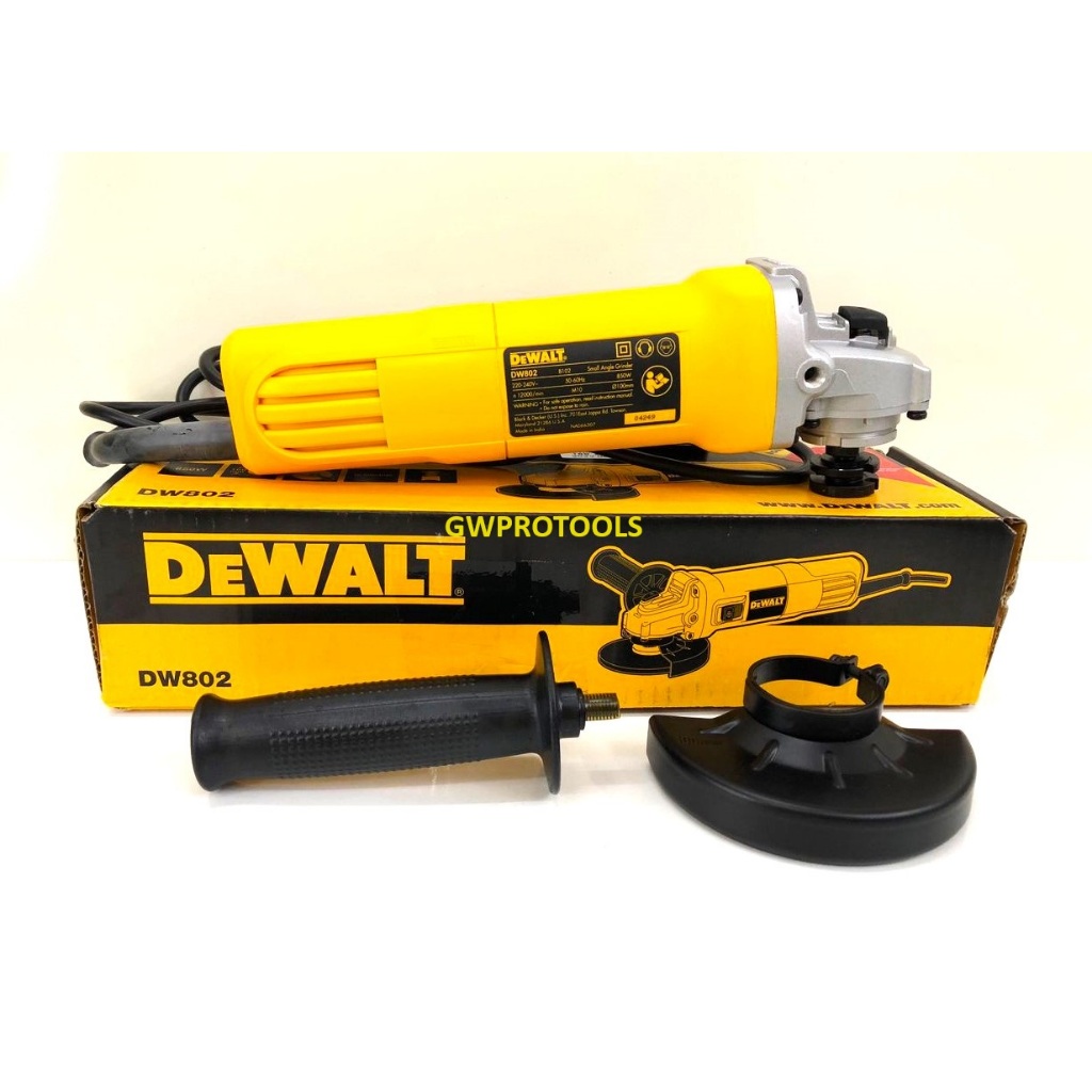 DW802 DEWALT 100MM (4") 850W SMALL ANGLE GRINDER (SLIDER SWITCH ...