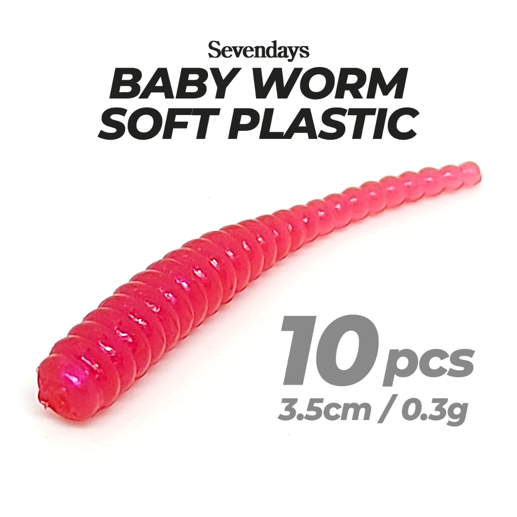 10pcs Baby Worm Soft Plastic 3.5cm / 0.3g Pancing Fishing Lure Baits ...