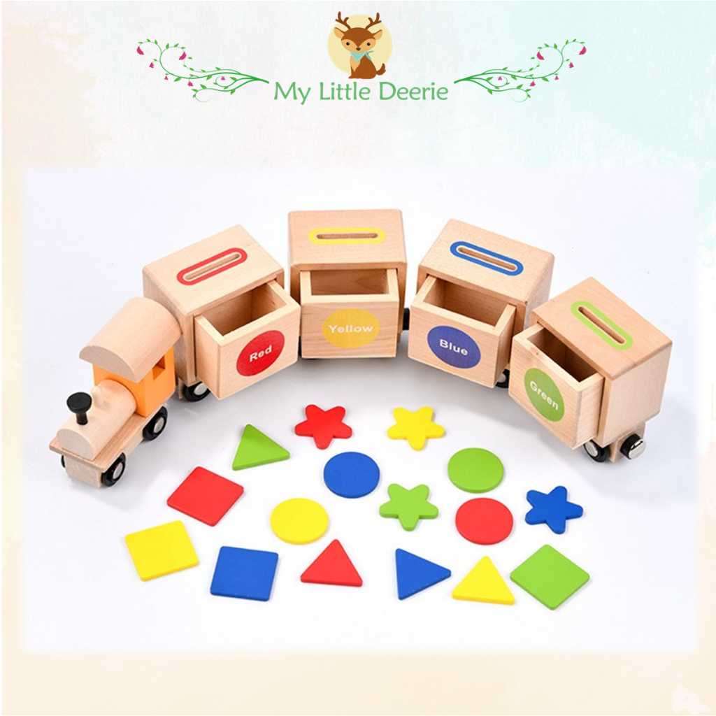 Wooden Magnetic Train (Compatible with IKEA Train Track) Fine Motor ...