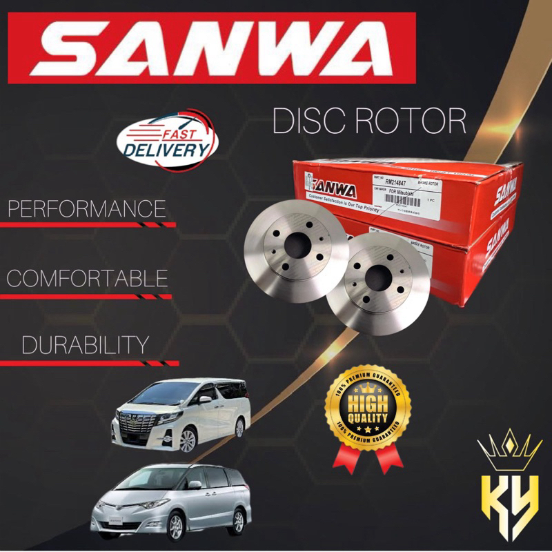 SANWA FRONT BRAKE DISC ROTOR TOYOTA ESTIMA ACR50, GSR50, ALPHARD ...