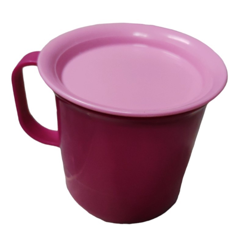 Tupperware Drinking Cup 350ml Pink With Cover ( Set of 1 ) | Shopee ...
