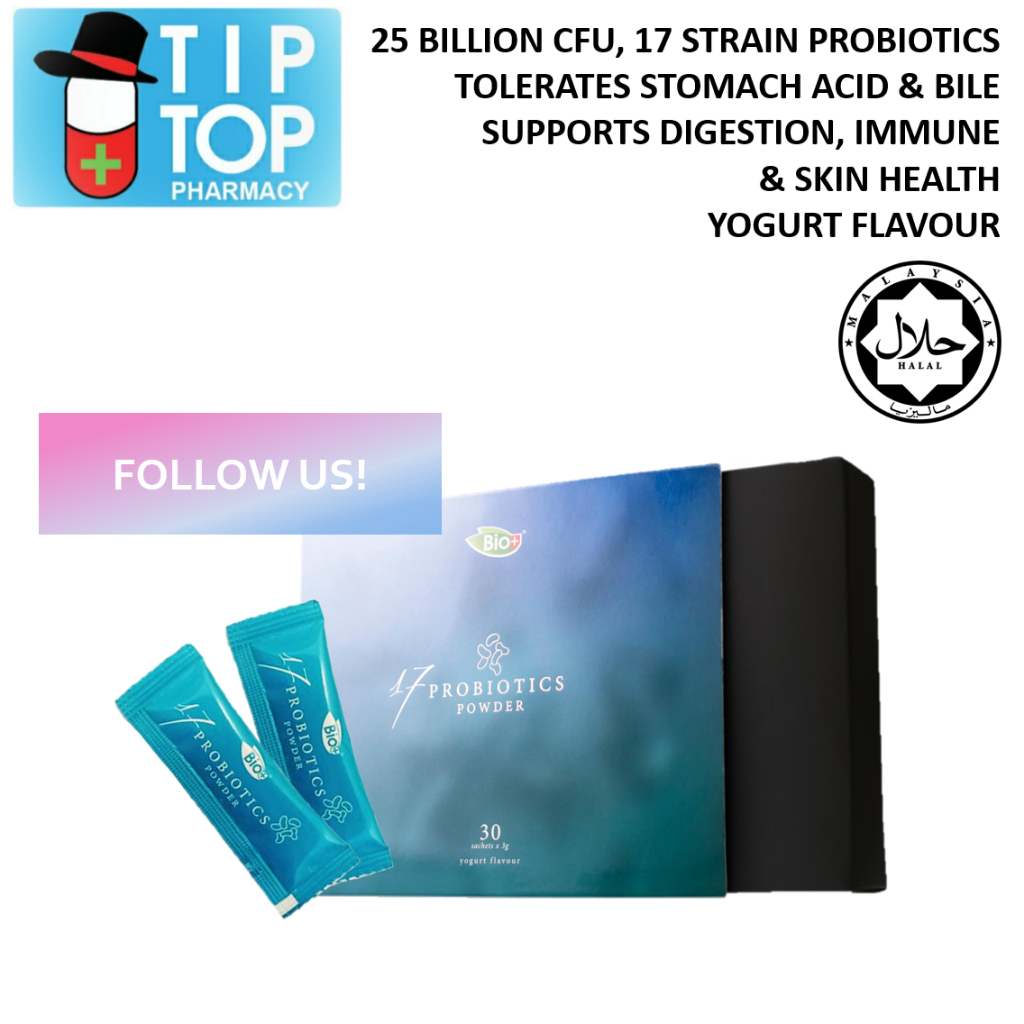 Bio+ 17 Probiotics Powder Sachets 25 Billion CFU 17 Probiotic Strains ...