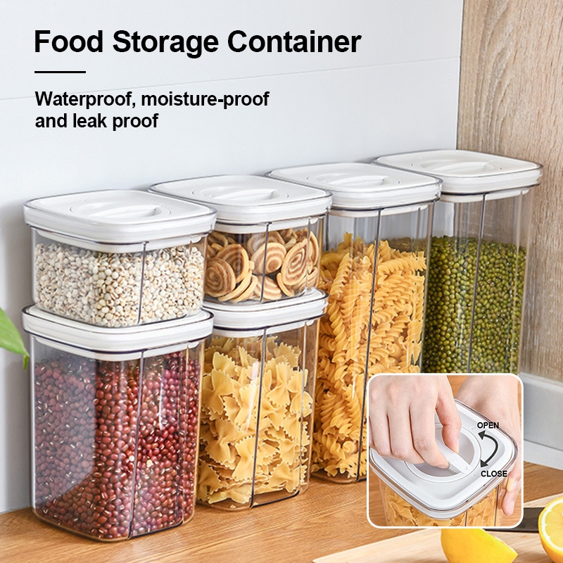 Food Storage Stackable Extra Airtight Easy Open Lock Lid Dry Leak Proof ...