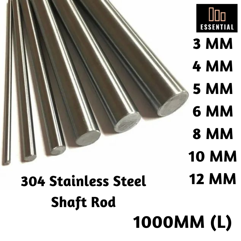 304 Rod Stainless Steel Shaft SS304 Round Bar Besi Tahan Karat 3mm 4mm ...