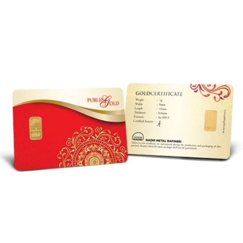 CLASSIC Public Gold 1 gram 24K Emas Tulen 999 Original Gold Bar ...
