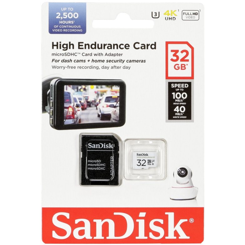 Sandisk Ultra A1 High Endurance CCTV DashCam MicroSD Memory Card Micro ...