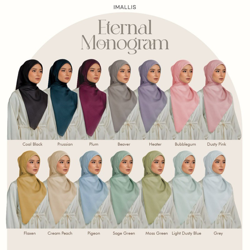 IMALLIS ETERNAL MONOGRAM COLLECTION SQUARE HIJAB | Shopee Malaysia
