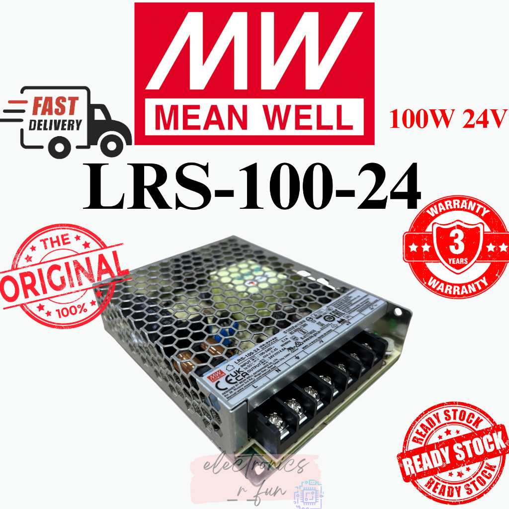 Mean Well LRS-100-24 100W 24V 4.5A 100W AC/DC Single Output Switching Power Supply | 3 Years ...