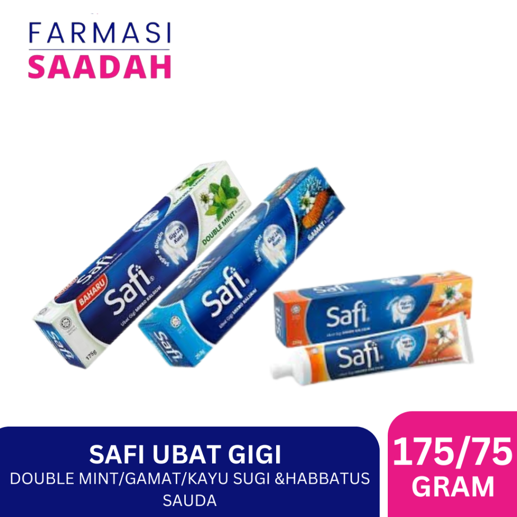 SAFI UBAT GIGI 175/75 GRAM MICRO CALCIUM - KAYU SUGI/GAMAT/DOUBLE MINT ...