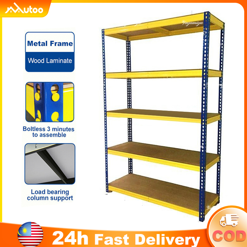 MT 5T Rack Adjustable Rak Serbaguna Metal Boltless Rack Home kitchen ...