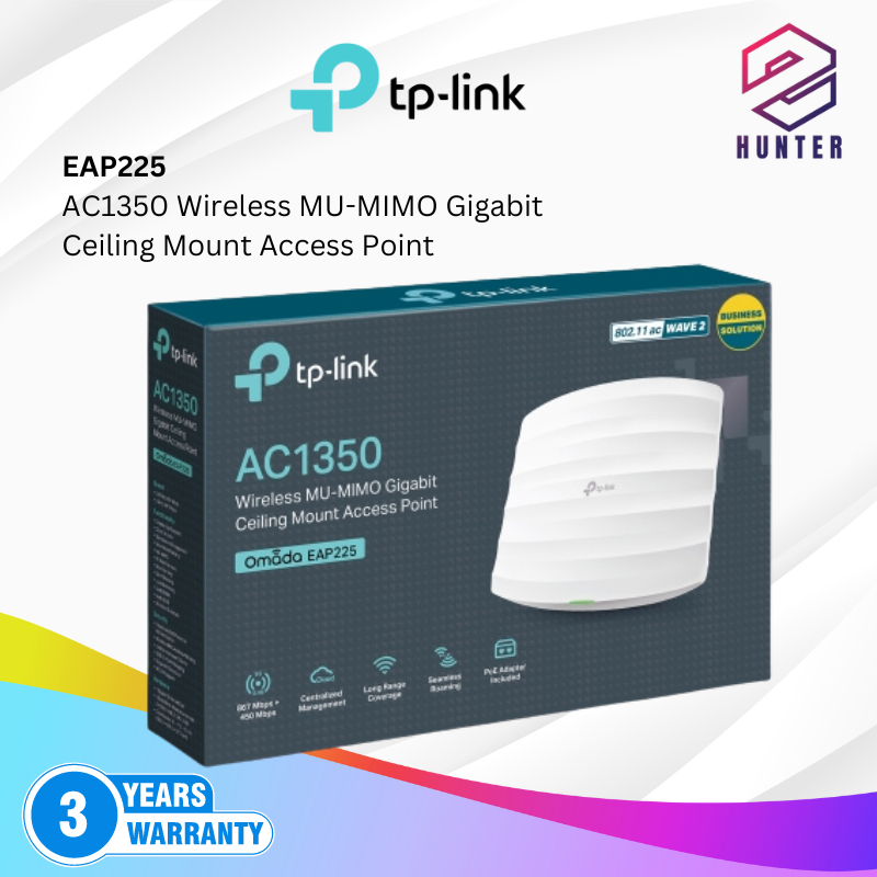 TP-Link EAP225 AC1350 Wireless MU-MIMO Gigabit Ceiling Mount Access ...