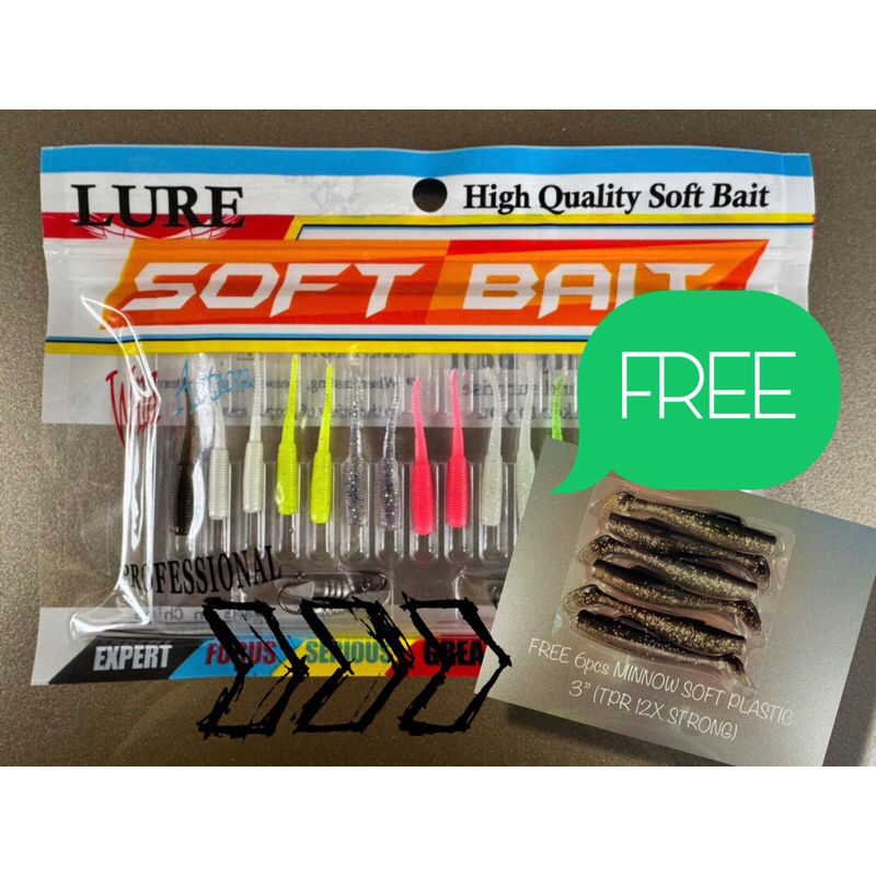 Ajing Fishing Soft Plastic Bait with Jig Hook Combo Set | Shopee Malaysia