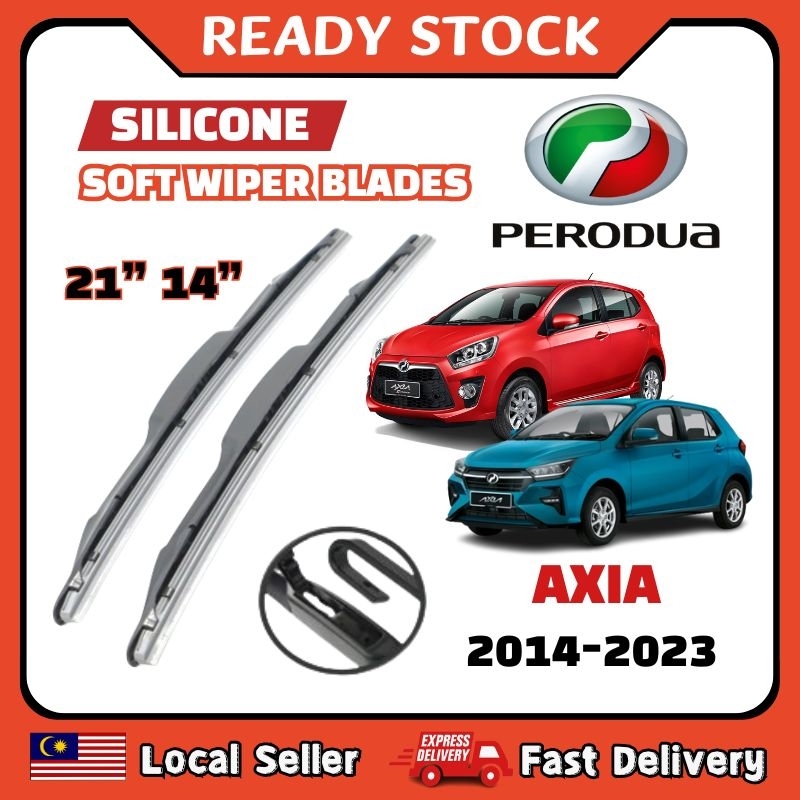 𝟮𝗣𝗖𝗦 Silicone Wiper Perodua Axia Year 2014 2015 2016 2017 2018 2019 ...
