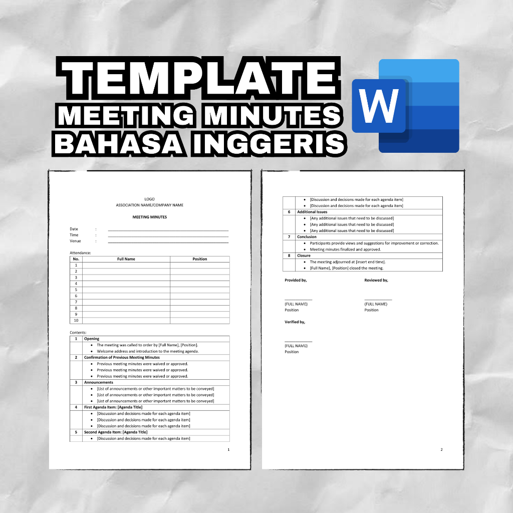template minit mesyuarat template meeting minutes edit dalam microsoft ...