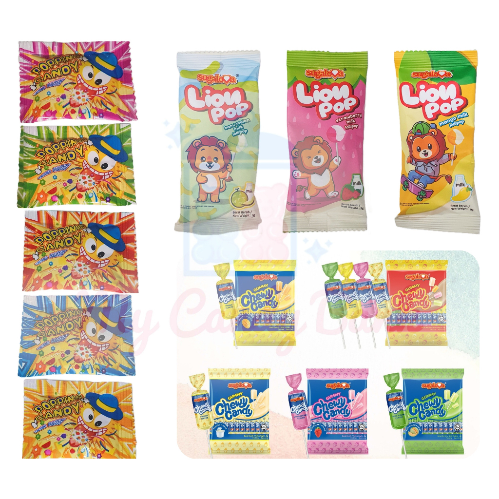 Halal Premium Sugalova SINGLE PCS Rocking Popping Candy Gummy Chewy Lion Pop Lollipop Malaysia ...
