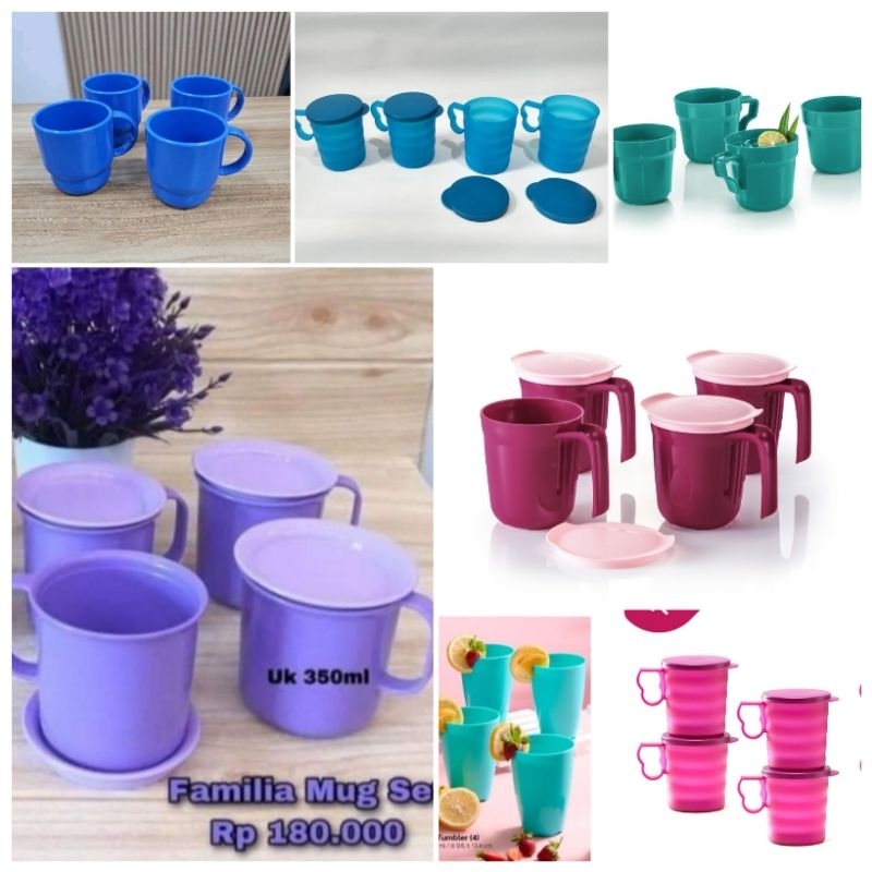 Tupperware coffee mug 250ml (4) / Mug Gourmet 350ml / Aloha Tumbler ...