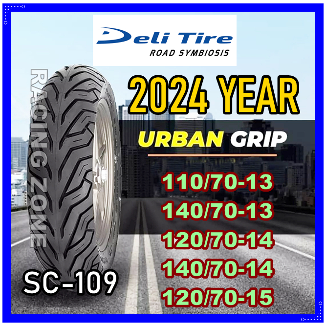 FREE TUBELESS NUT ^ DELI TIRE 2024 URBAN GRIP SC-109 SCOOTER 13 14 15 ...