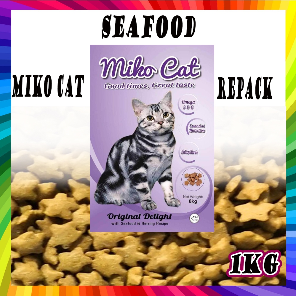 Miko Cat Premium Cat Food Seafood 1KG REPACK | Shopee Malaysia