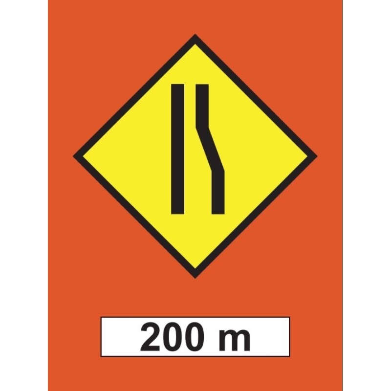 Sticker Signboard Road Narrow Signboard (Left) 3ft x 4ft | Shopee Malaysia