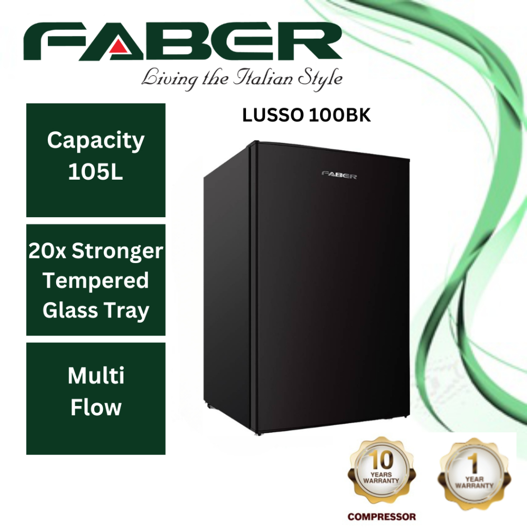 Faber Single Door Minibar Refrigerator (105L/50L) Lusso 100BK/Lusso 100 ...