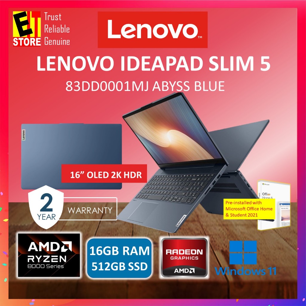 Lenovo Laptop IdeaPad Slim 5 IPS5 83DD0001MJ (RYZEN 7-8845HS/16GB/512GB ...