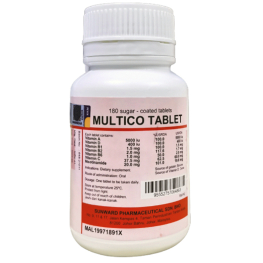 SUNWARD MULTICO TABLET VITAMIN TAMBAH TENAGA / KECERGASAN / SELERA ...