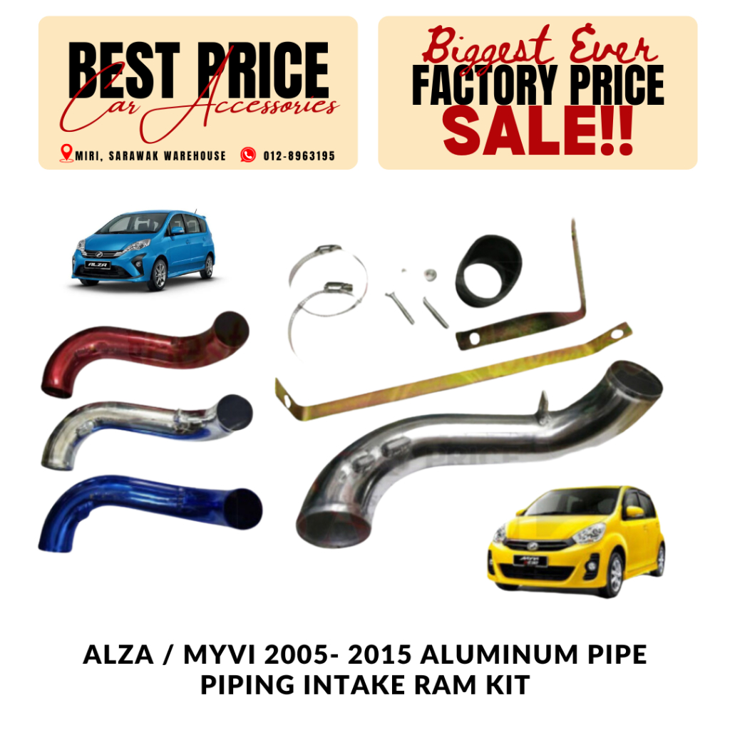 ALZA / MYVI 2005- 2015 Aluminum Pipe Piping Intake Ram Kit | Shopee ...