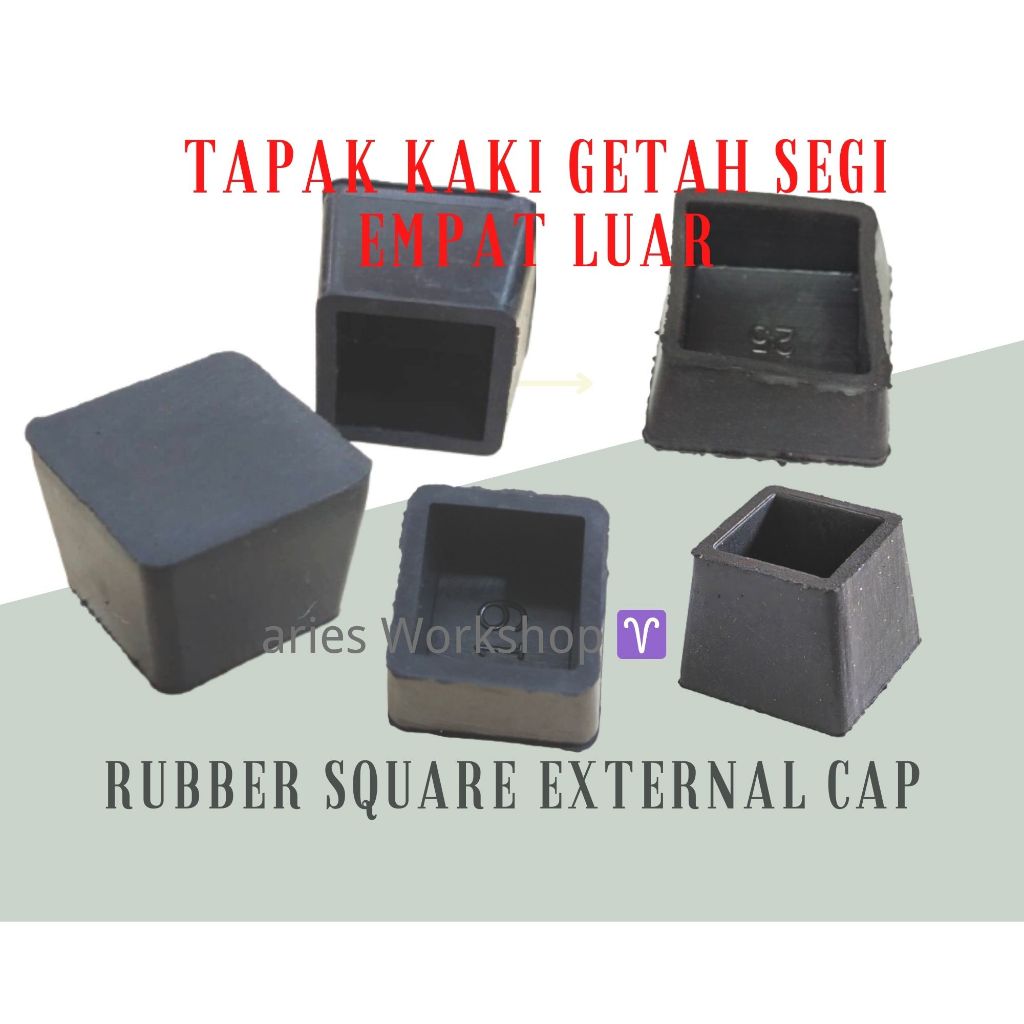 Square External Rubber Cover Cap Furniture Foot Leg Floor Protector ...