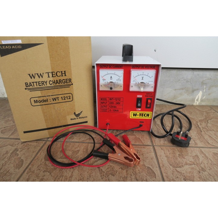W-Tech 6V-12V 12A Automotive Battery Charger | Shopee Malaysia