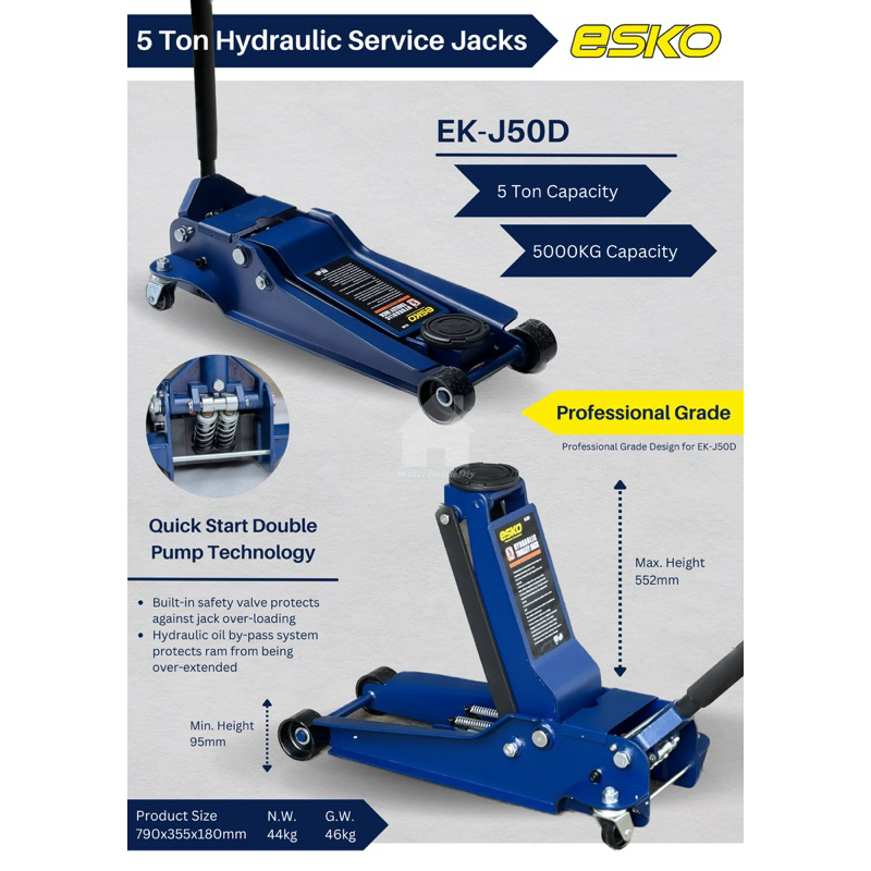 Esko EK-J50D 5Ton Hydraulic Service Jacks | Shopee Malaysia