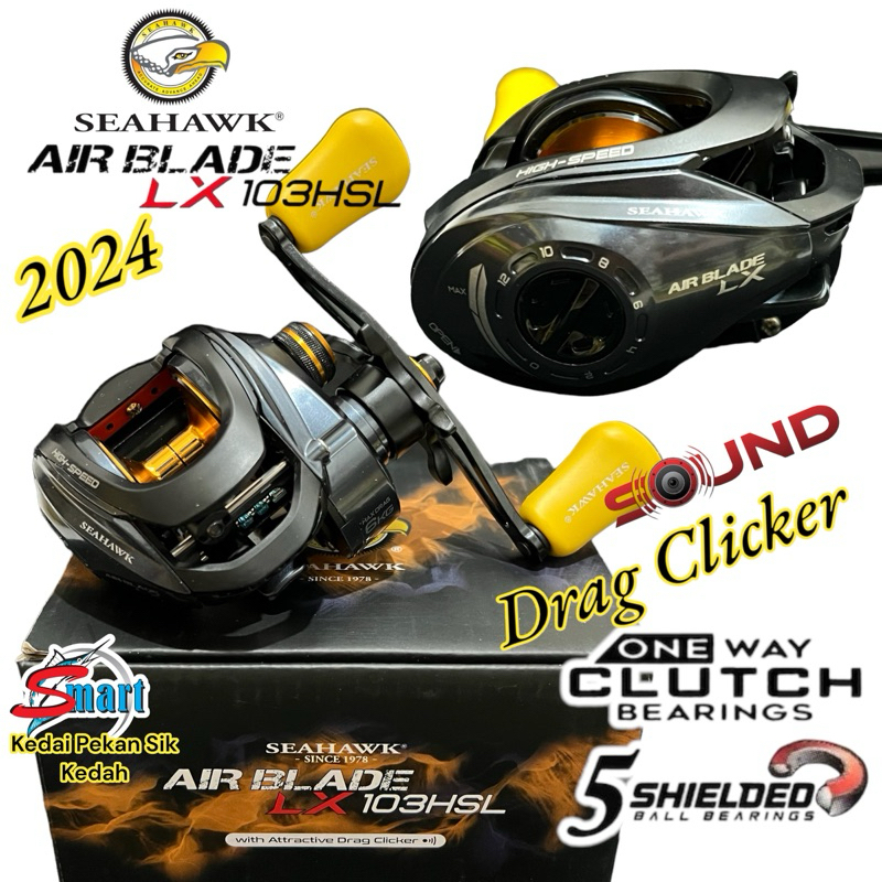 2024 New SEAHAWK AIR BLADE LX 103HSL BC BAITCASTING Fishing Reel | Shopee Malaysia