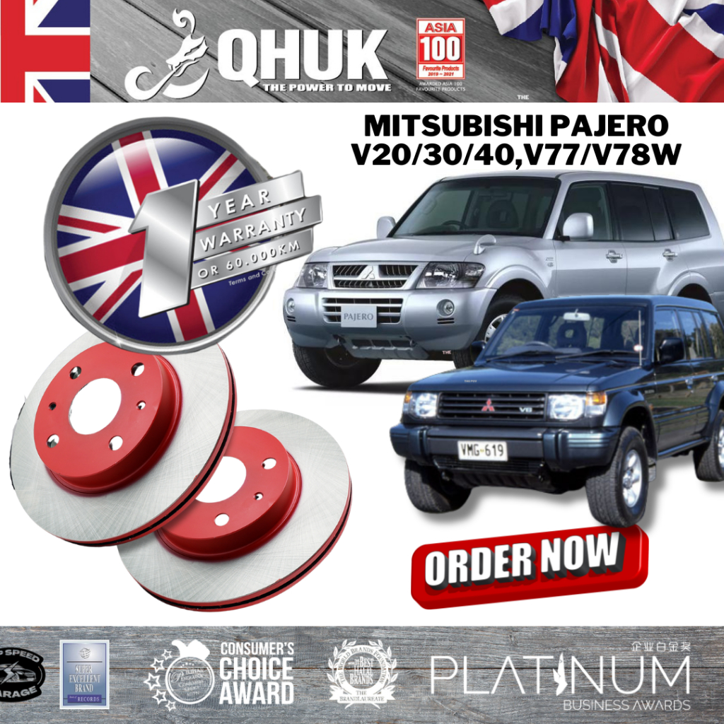 QHUK Disc Brake Rotor(FRONT SET) - MITSUBISHI Pajero V20/30/40/ Pajeron ...