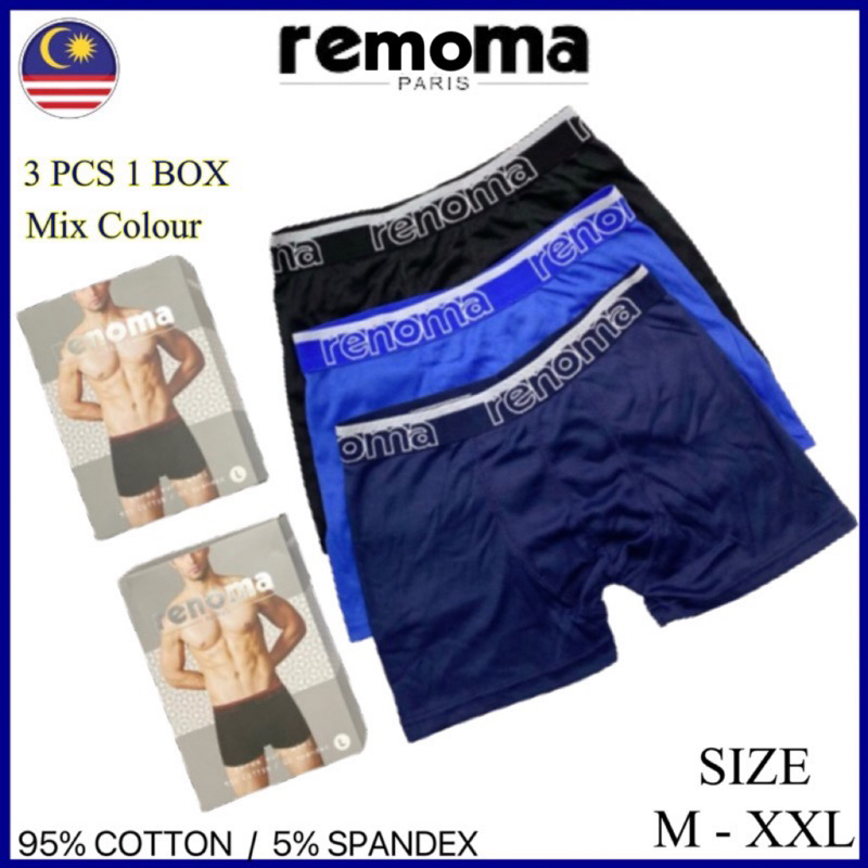 ( 3 HELAI = 1 BOX ) MEN BOXER UNDERWEAR 3PCS IN 1BOX (SELUAR DALAM SEGI ...
