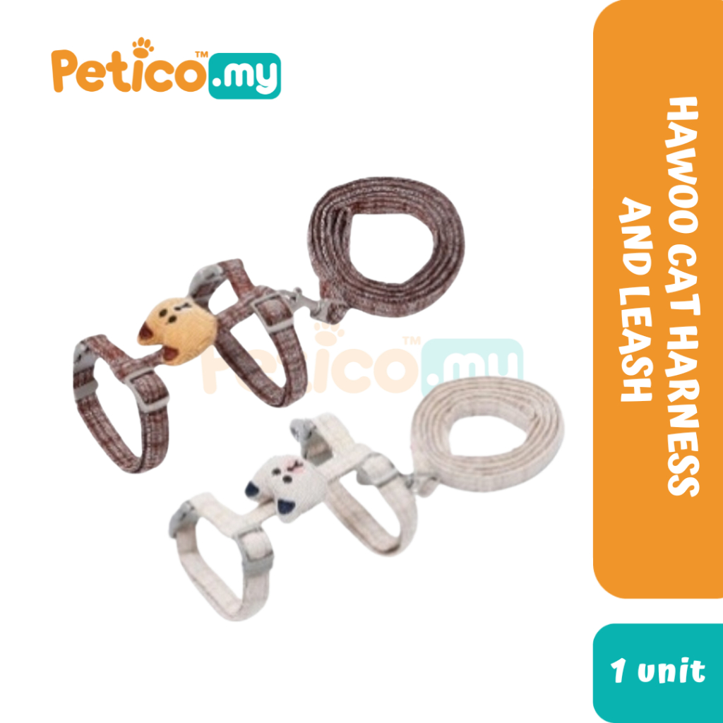 HAWOO Cat Harness and Leash (Beige/Brown) | Shopee Malaysia