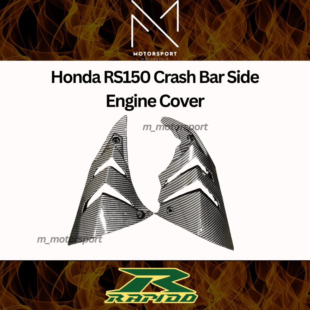 RAPIDO HONDA RS150 V1 V2 Abs Carbon Side Engine Cover Crash Bar Honda ...
