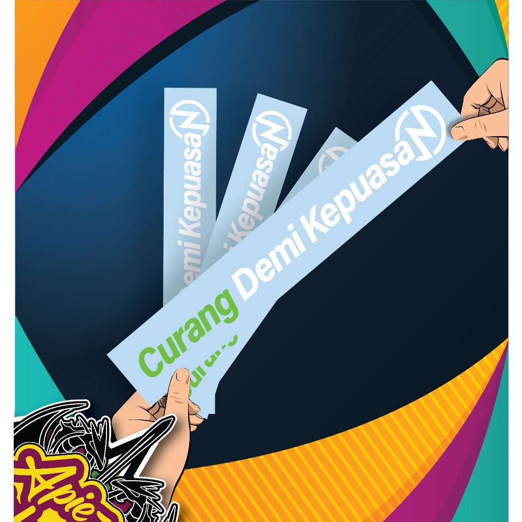 Sticker Curang Demi Kepuasan/ Stiker moto/ Sticker Kereta/ Sticker ...