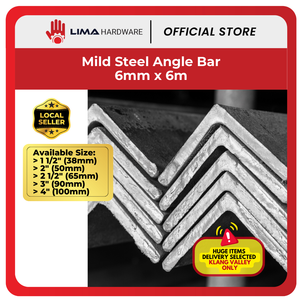 6M Angle Bar, Bar Angle Besi 6mm x 1 1/2Inch | 2Inch | 2 1/2Inch ...