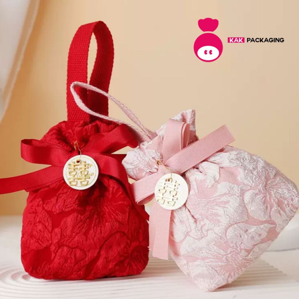 [READY STOCK] Premium Wedding Door Gift Mini Bag Pouch 囍 伴手礼 可爱 高级 2024 ...