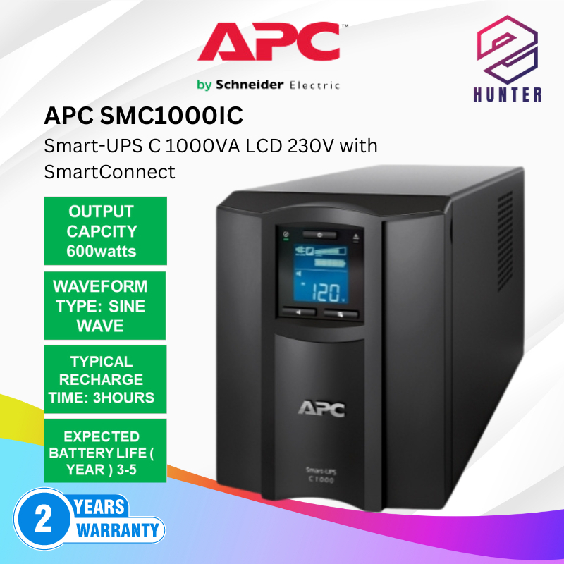 APC SMC1000IC Smart-UPS C 1000VA LCD 230V with SmartConnect | Shopee Malaysia